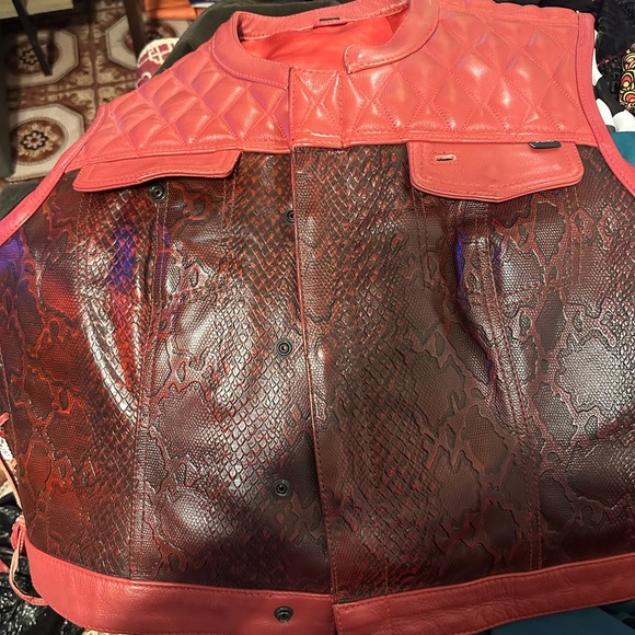 MFG | Jackets & Coats | New Mfg First Womans Lilith Red Snakeskin ...